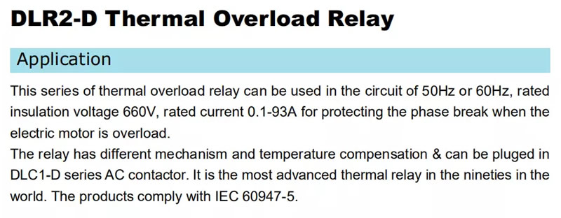 DLR2-D23 thermal overload relay - WENZHOU DAQUAN ELECTRIC CO.,LTD.